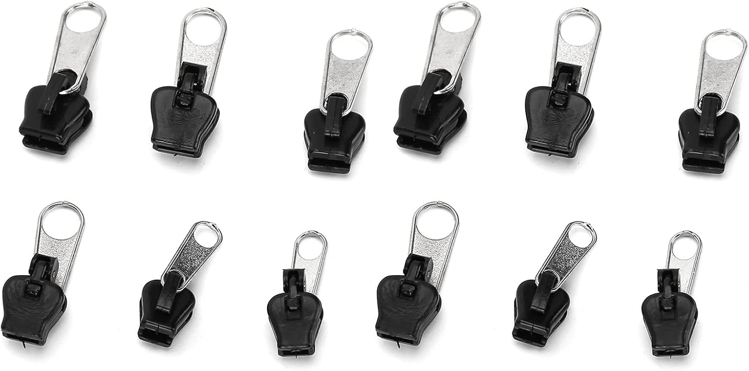 Amazon.com: 12 Pcs Black Fix Zip Puller,Universal Fix Zipper Repair Kit ...