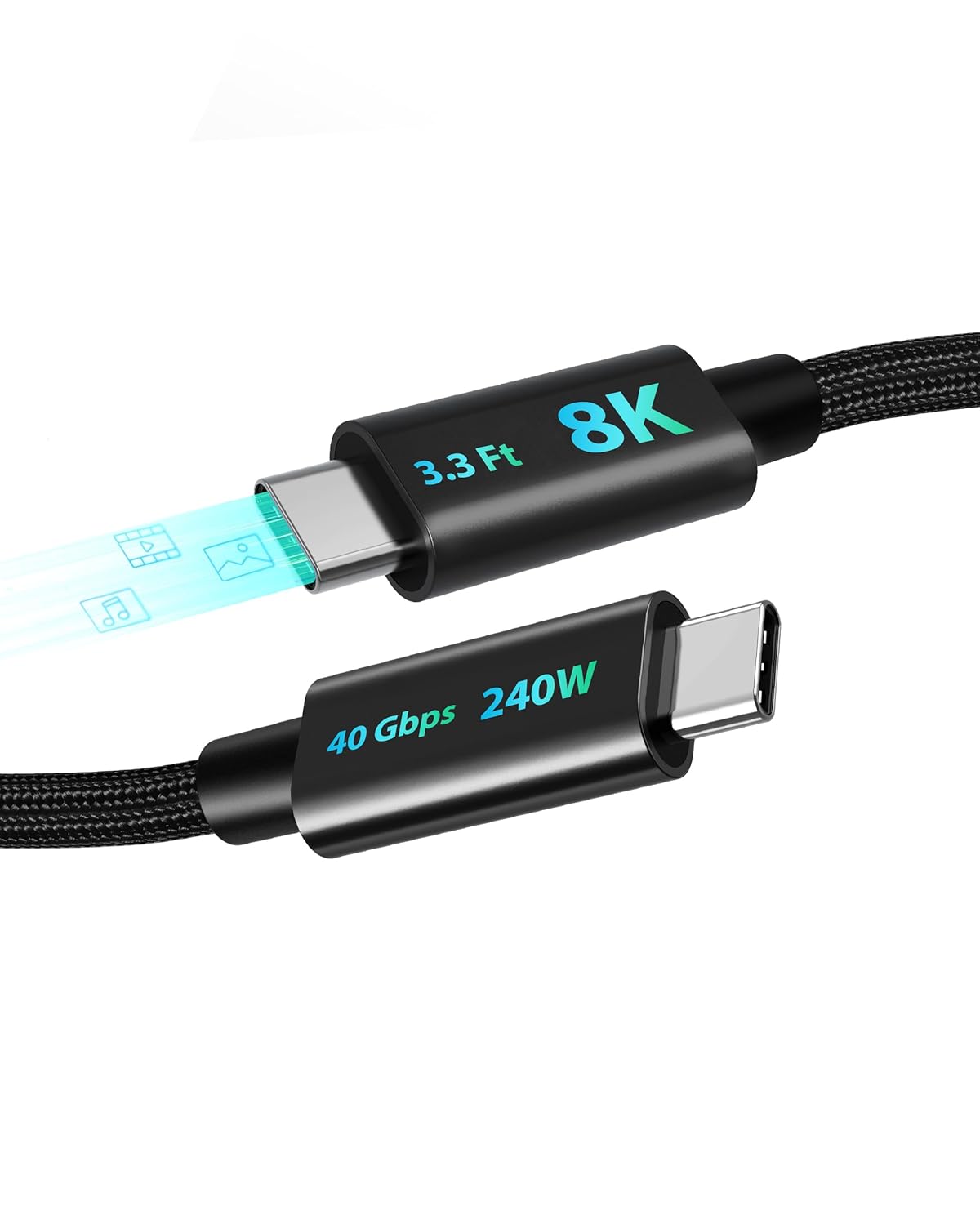 USB 4 Cable 3.28 Ft, Supports 8K Display/ 40 Gbps Data Transfer/ 240W ...
