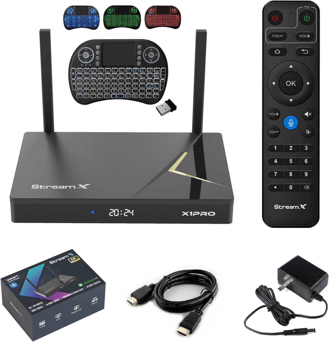 Amazon.com: New 2024 StreamX X1 Pro TV Box 6K UltraHD 4GB Ram 64GB ROM ...