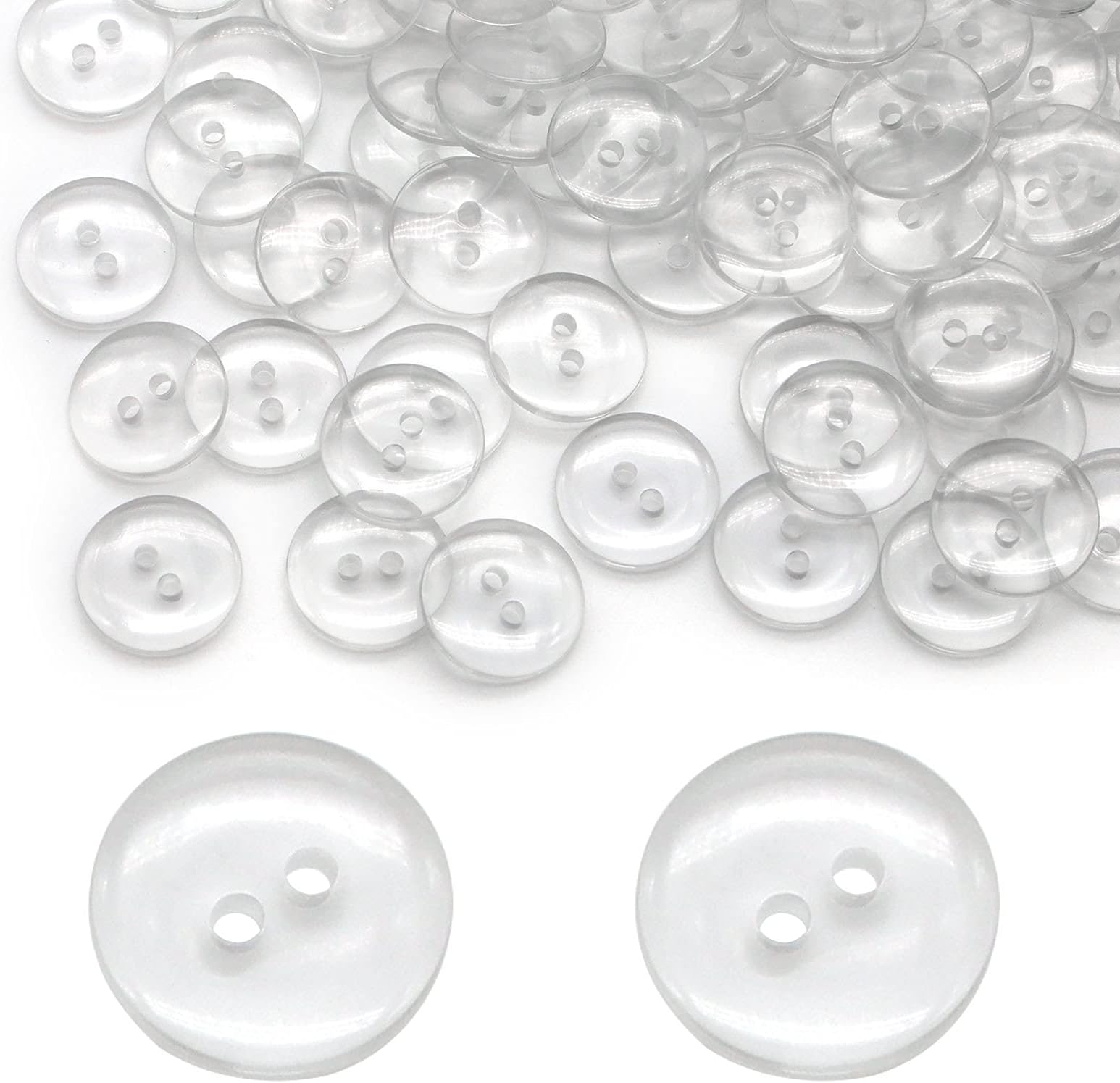 Amazon.com: Yiasangly 20mm Clear Transparent Resin Round Buttons, DIY ...