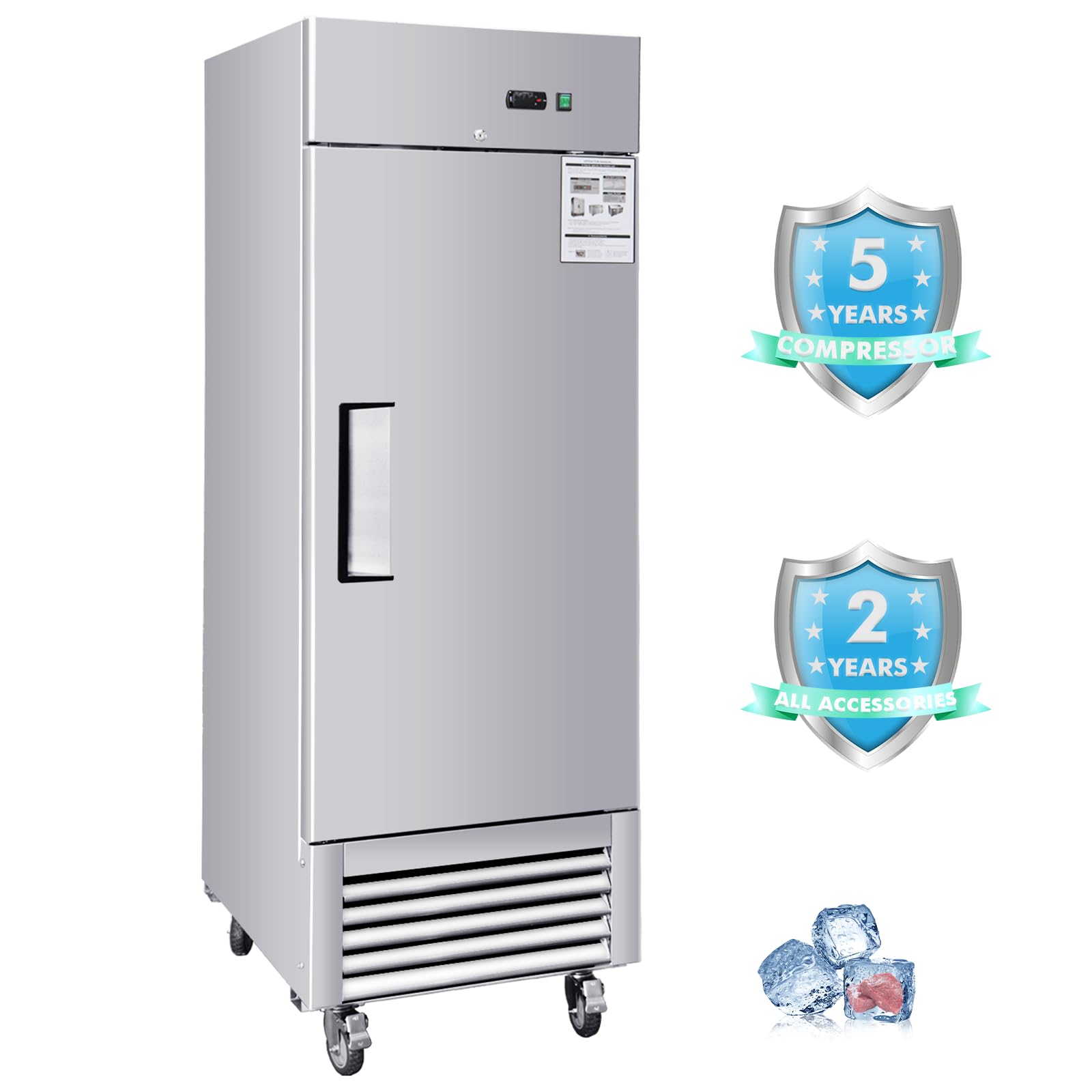 Amazon.com: Commercial Freezer, 27" Stainless Steel Upright Freezer,-8 ...