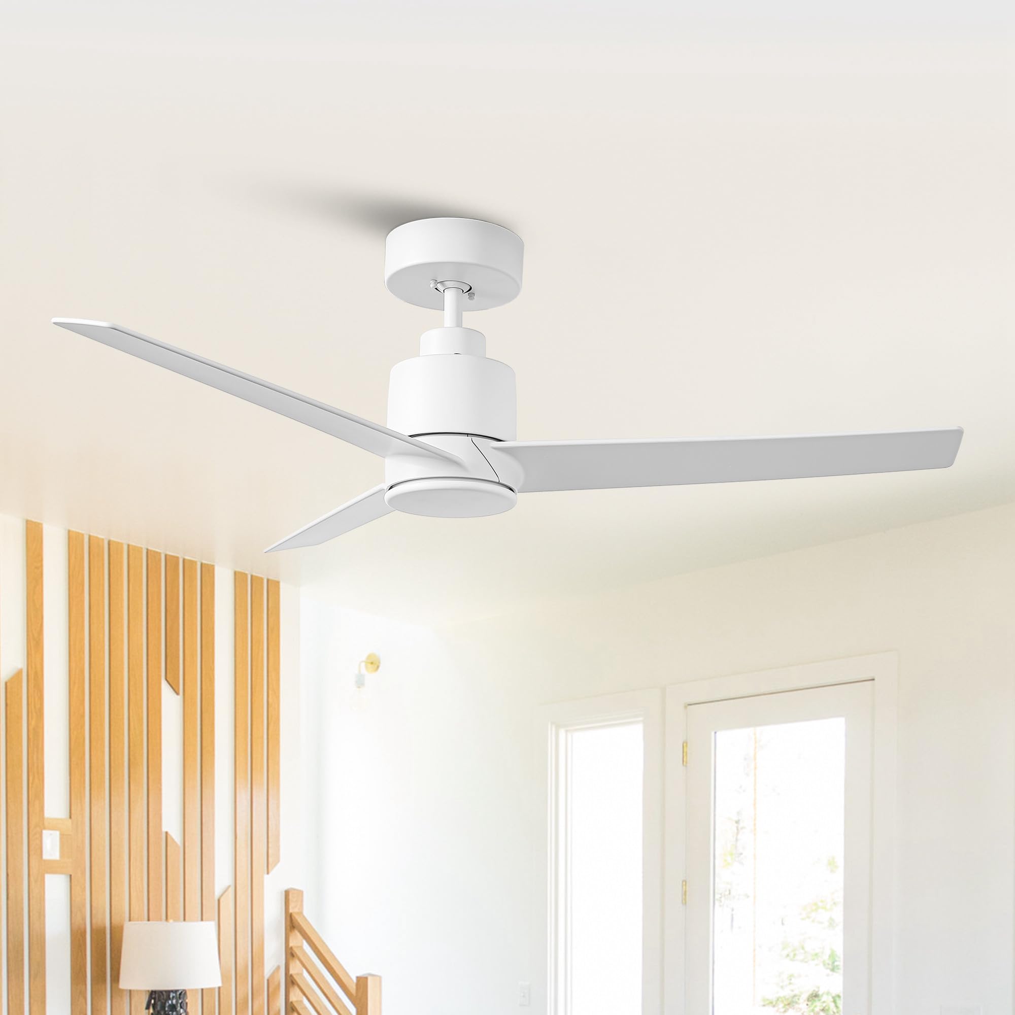 Ceiling Fans Without Lights and Remote 44 Inch White Ceiling Fan No ...