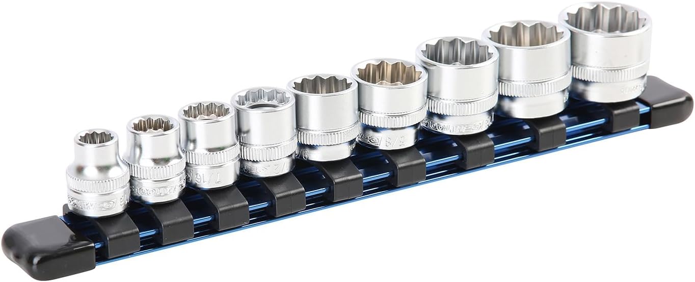 Amazon.com: OEMTOOLS 22976 12 Point Socket Set, 9Pc 3/8 Socket Set (SAE ...