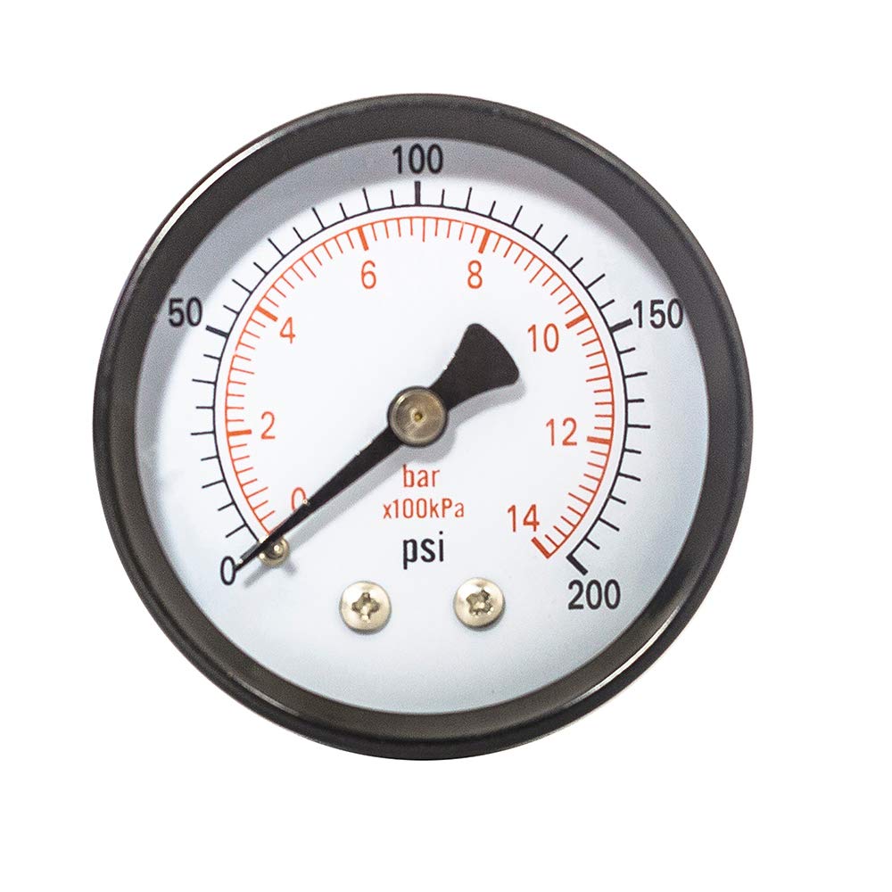 2 Liquid Filled Pressure Gauges 1/4 NPT Center Back Mount