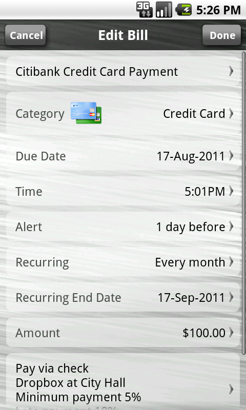 Billminder Lite - App on Amazon Appstore