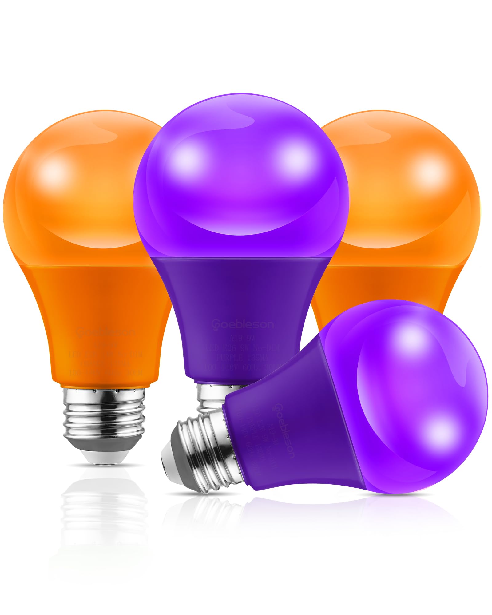 Orange and Purple LED Light Bulb, 9W LED Light Bulb (60w Equivalent ...
