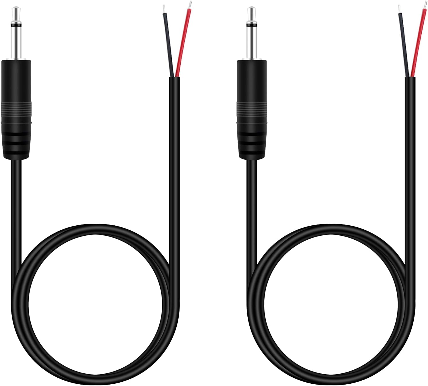 Amazon.com: Ancable 2-Pack 3.5mm 1/8" Monaural Mini Mono Plug to Bare ...