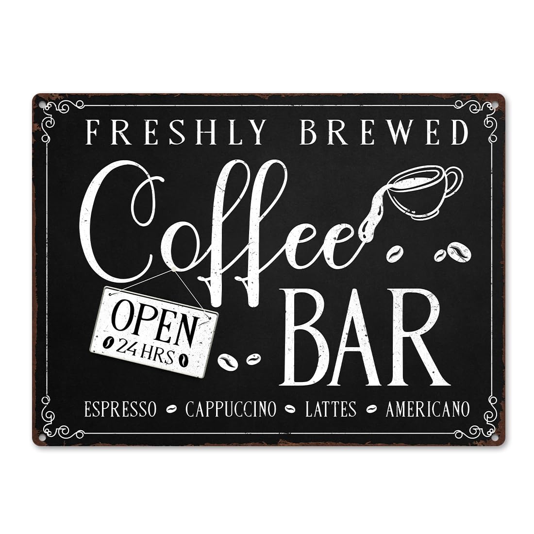 Amazon.com: Coffee Bar Sign - Coffe And Tea Bar Decorative Signage For ...