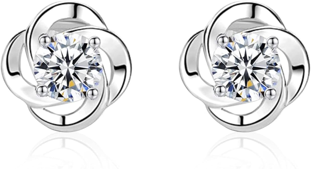 Amazon.com: FiFizzz 1.0ct Moissanite Stud Earrings S925 Sterling Silver Hypoallergenic Earrings ...