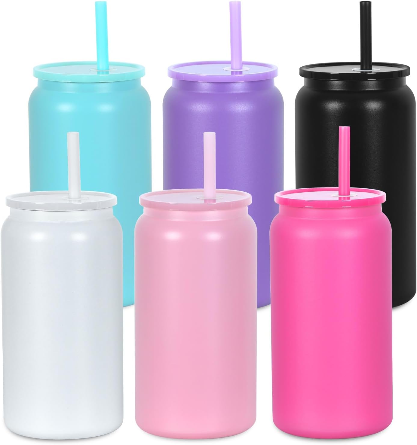 Amazon.com: 16 Oz Stainless Steel Can Tumbler, 6 Pack Unbreakable ...