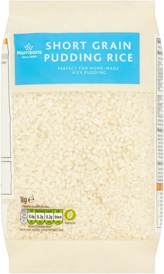 Morrisons Short Grain Pudding Rice, 1kg (Pack of 1) : Amazon.co.uk: Grocery