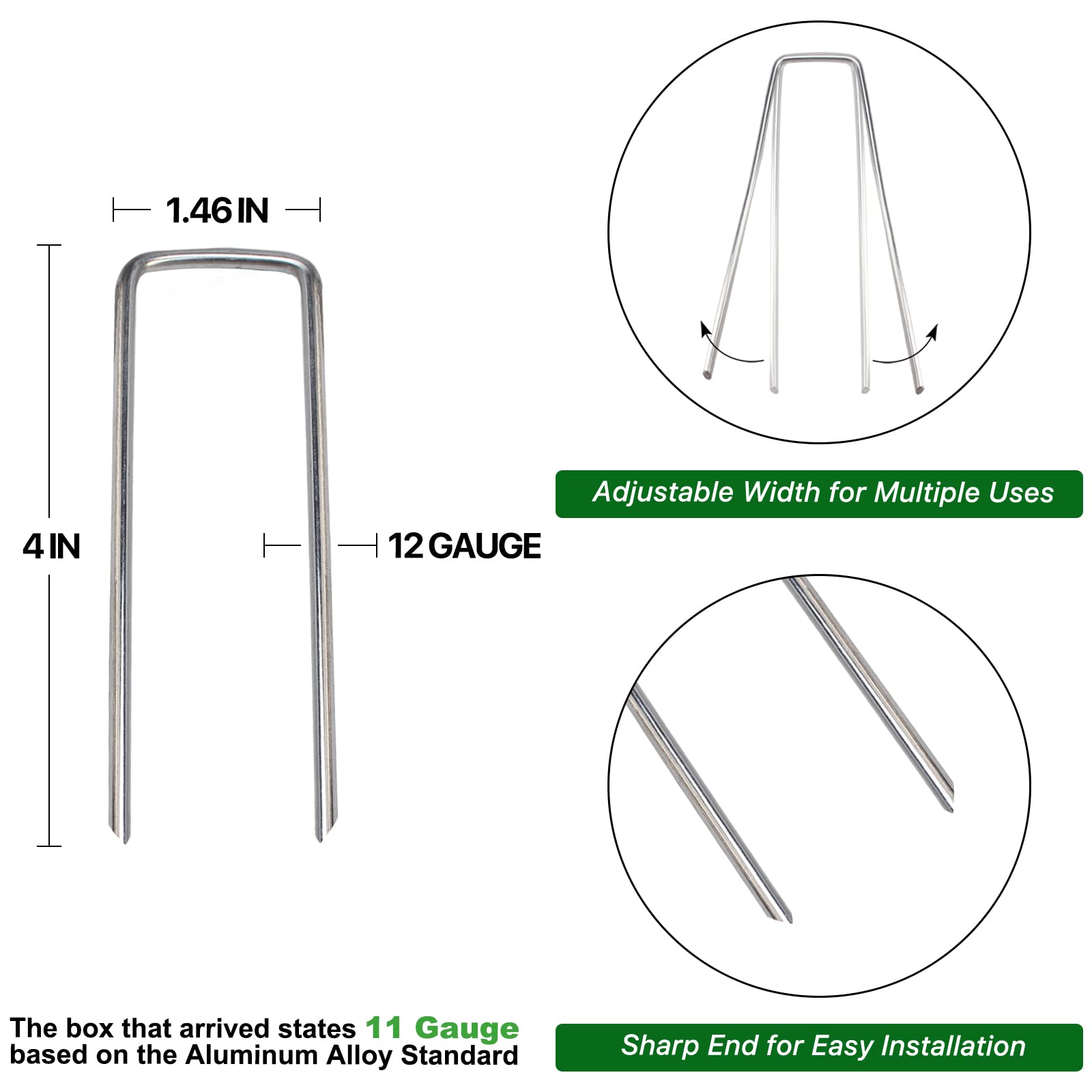 Snapklik.com : TiTifield Landscape Staples 4 Inch 50 Pack Galvanized ...