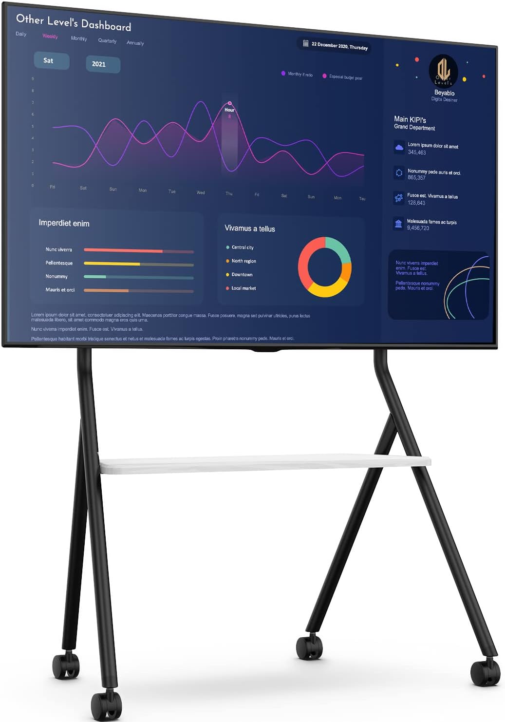 Amazon.com: FITUEYES Design Mobile TV Stand for 46 50 55 60 65 Inch TV ...