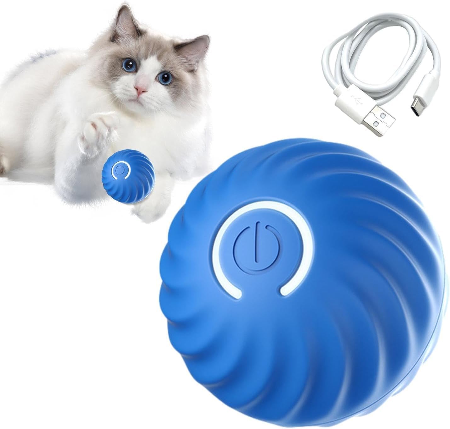 Interactive Dog Ball - Smart Self-Moving Ball with 2 Modes Long Battery ...