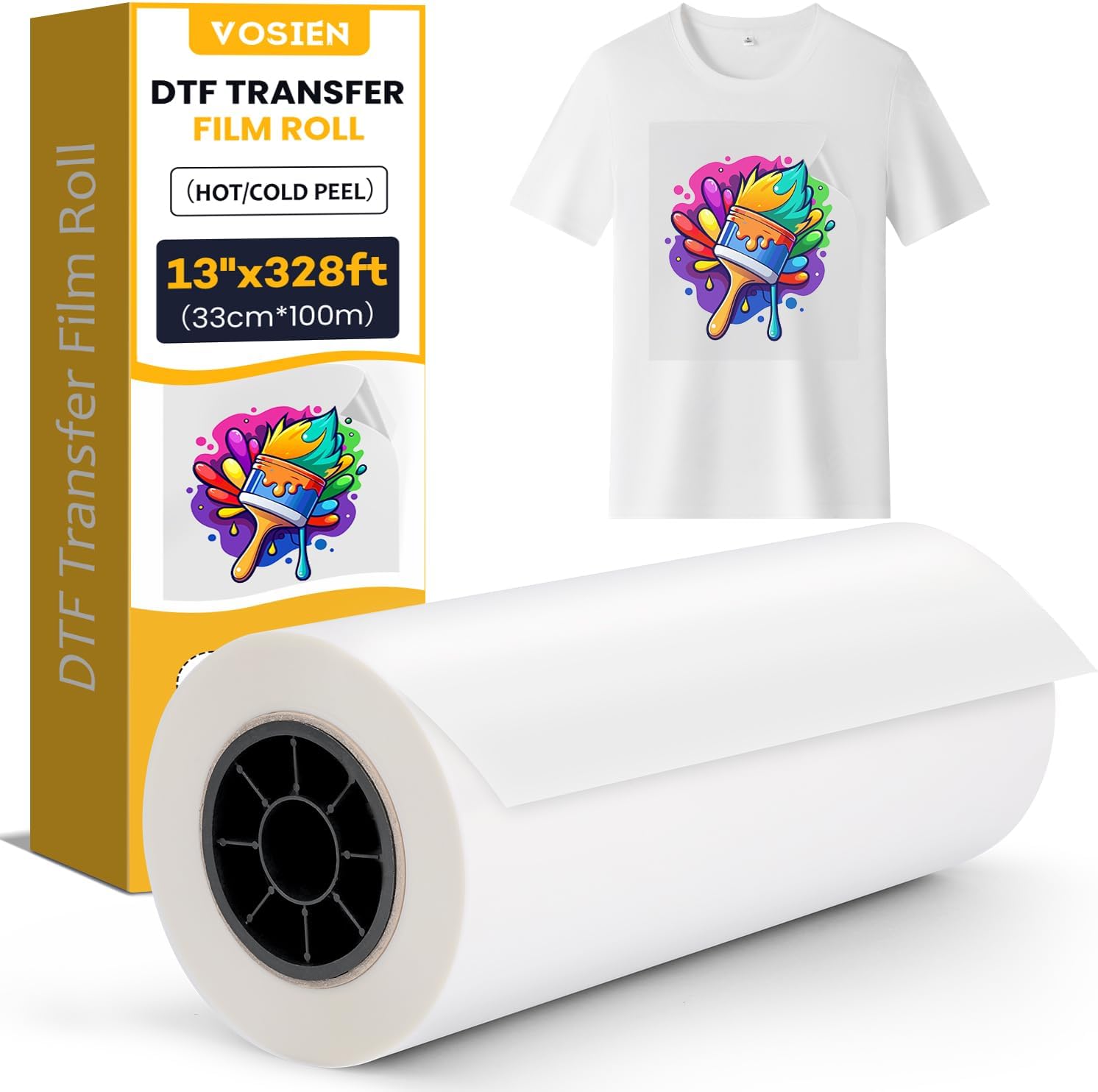 Amazon.com: VOISEN DTF Transfer Film Roll 13" x 328ft Glossy Clear DTF Roll Film Double Sided ...