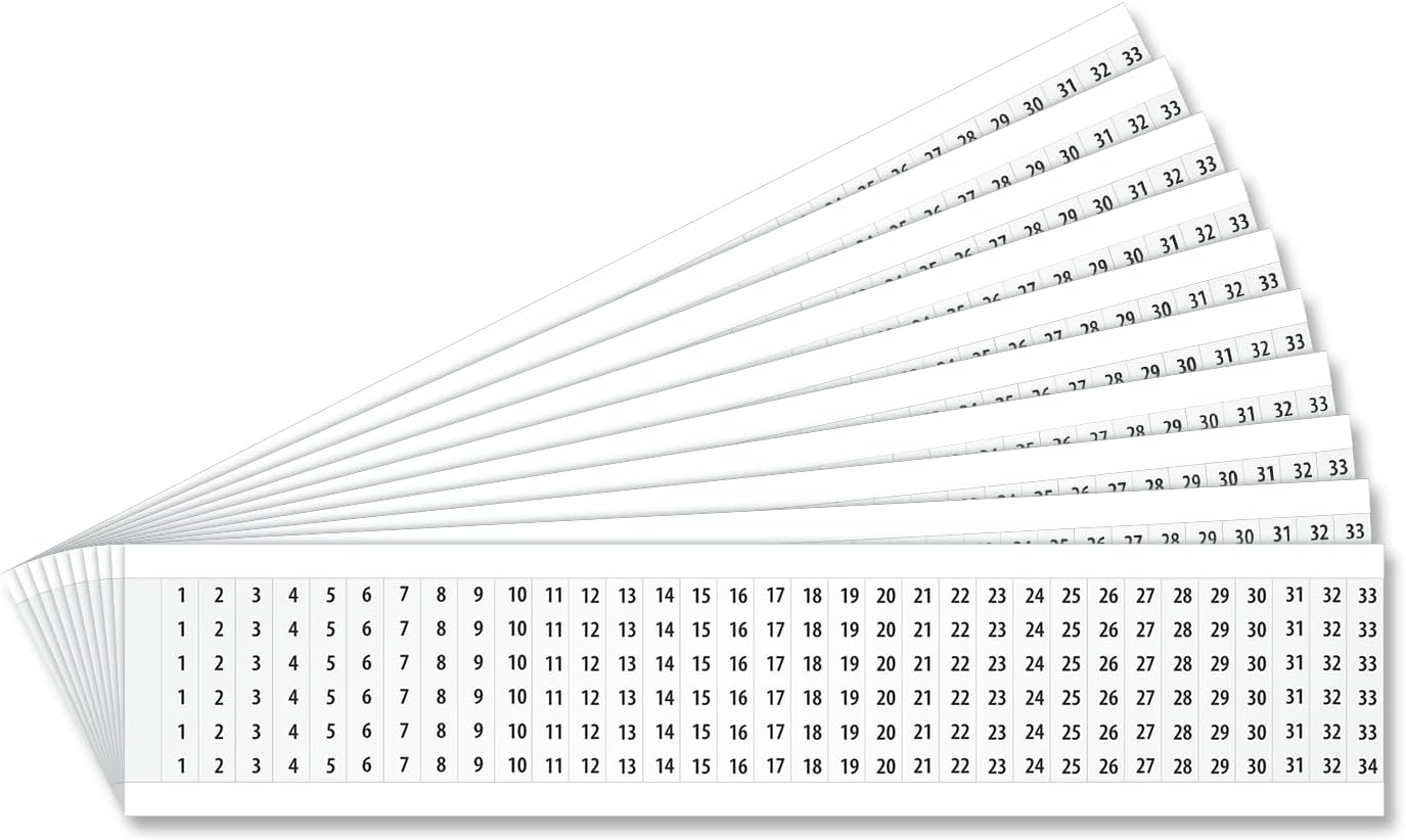Amazon.com : SmartSign Wire Marker Cards 1-33 Electrical Stickers ...