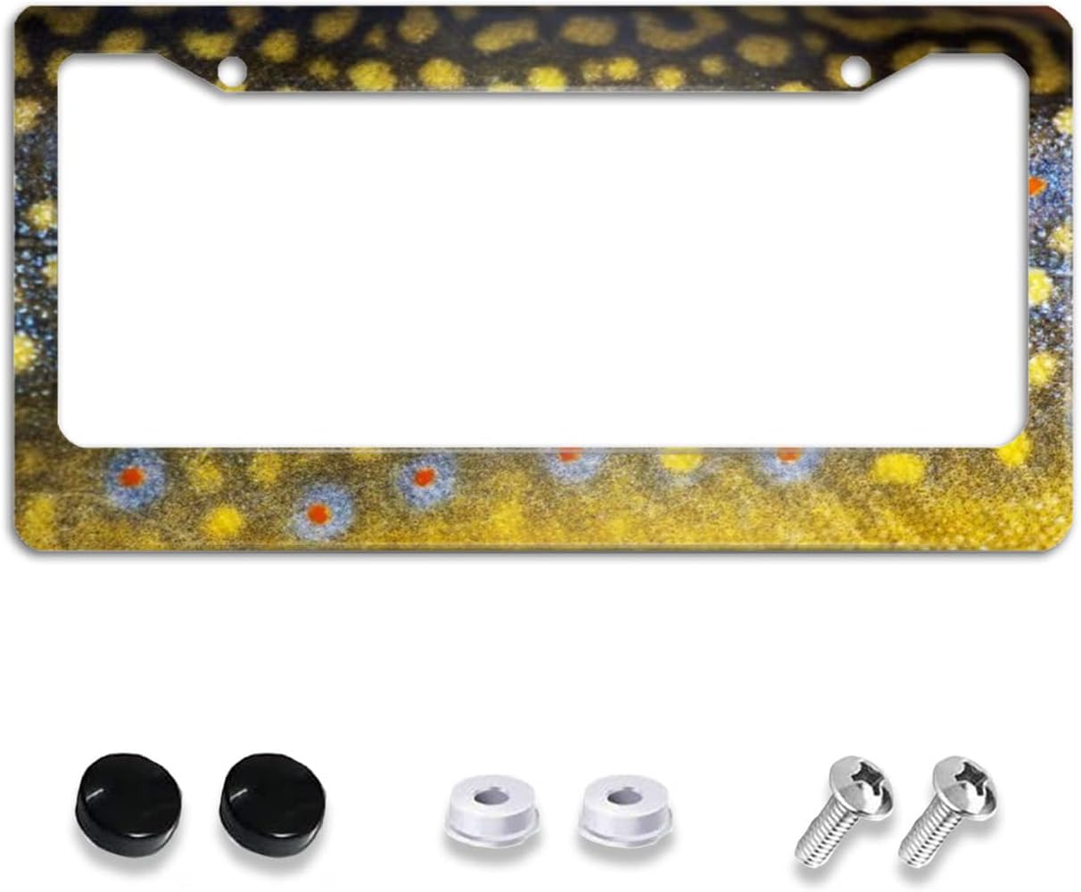 Amazon.com: Brook Trout Fly Fishing Metal License Plate Frame Aluminum ...