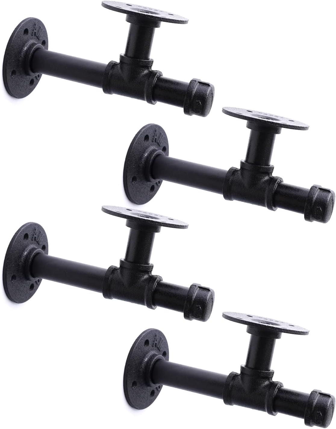 Amazon.com: Industrial Iron Pipe Shelving Brackets, Pipe Shelf Brackets ...
