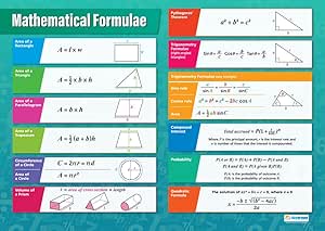 Mathematical Formulas | Maths Maps | Gloss Paper measuring 594mm x ...