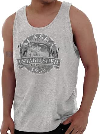 Amazon.com: Alaska Fishing Trip Largemouth Bass Tank Top T Shirts Men ...