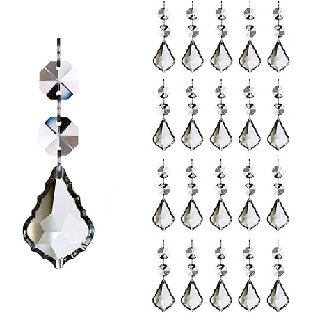 Amazon.com : 26 Pack Chandelier Crystals Replacement Set 38 mm Clear ...