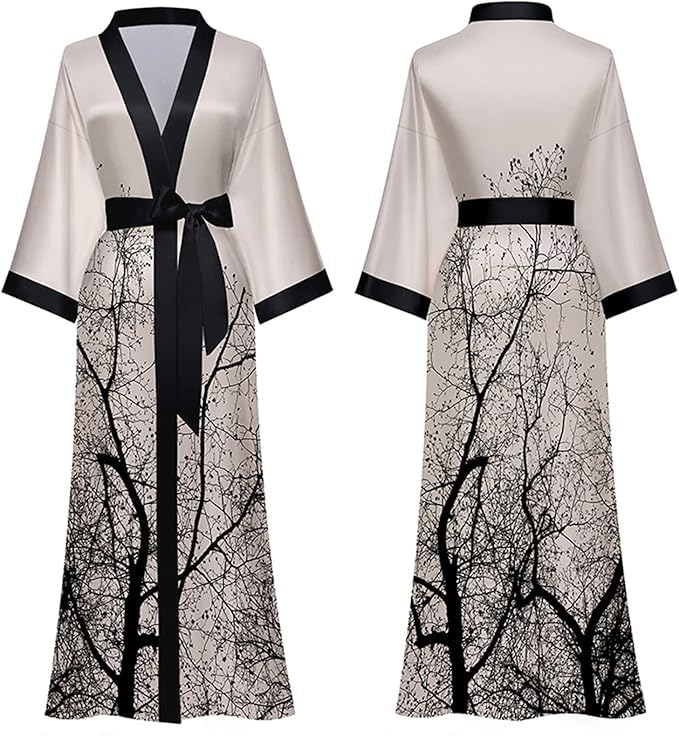ND Night Desire Luxury Silk blend with viscose Robe for Women – Long ...