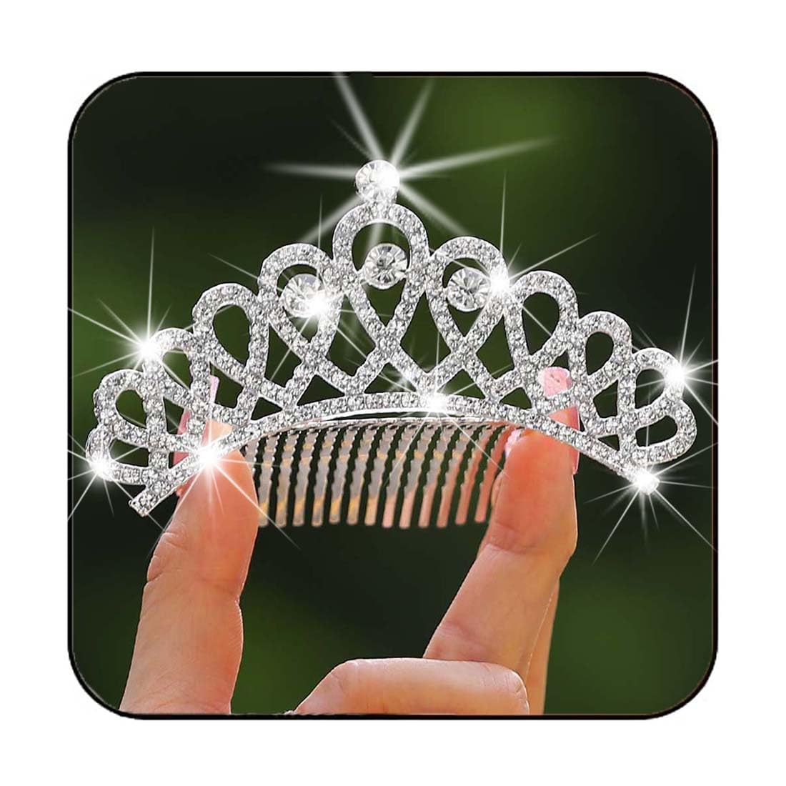Amazon.com: Yean Rhinestone Mini Hair Comb Silver Crystal Tiara Comb ...