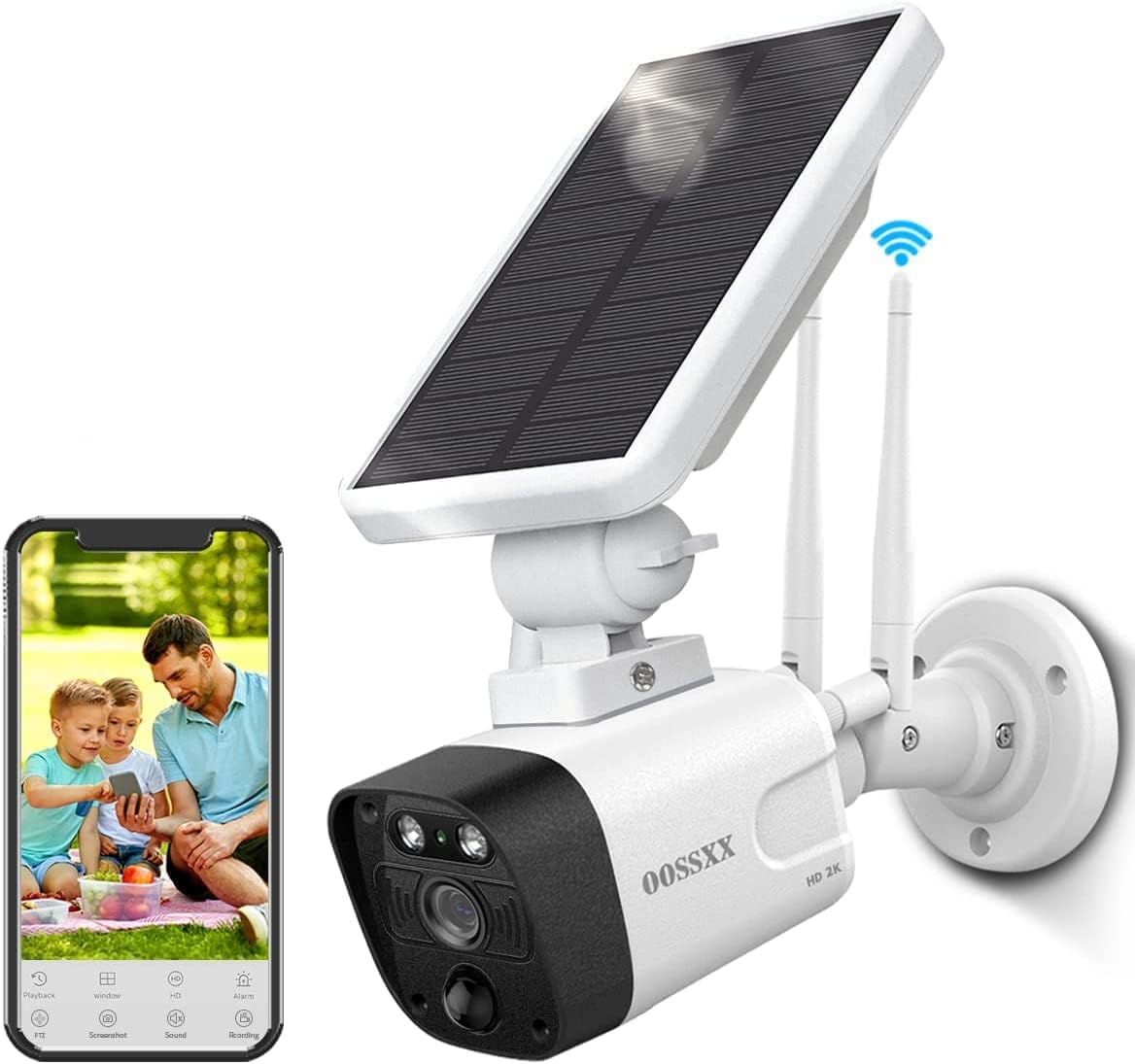 Amazon.com : OOSSXX Solar Battery Security Camera Outdoor Wireless ...