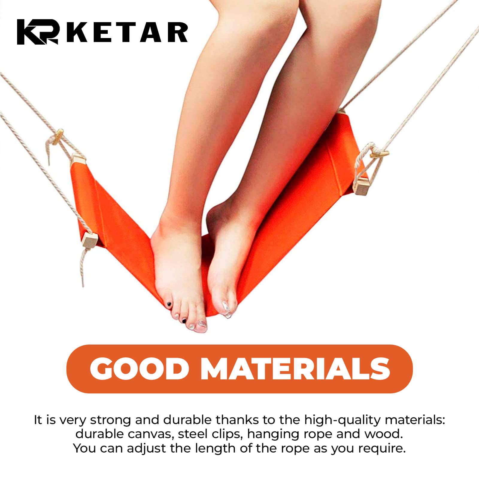 AccMart Adjustable Mini Foot Rest Stand Office Desk Feet Hammock Orange ...