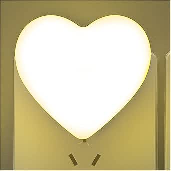 Cute Night Lights, Heart Shape Nursery Nightlight with Light Sensors ...