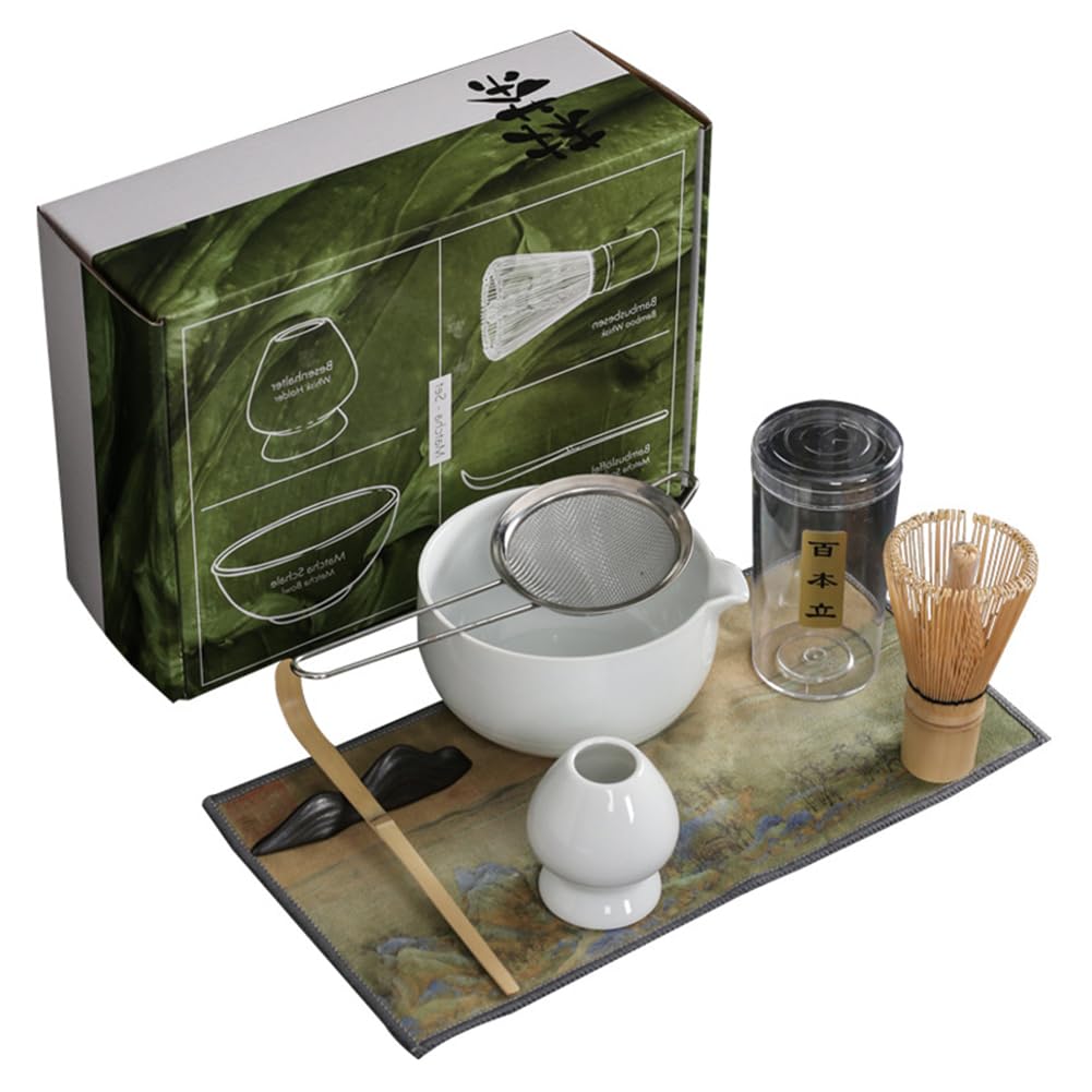 Amazon.com: Matcha Tea Set, Japanese Matcha Whisk Set with Bamboo Scoop ...