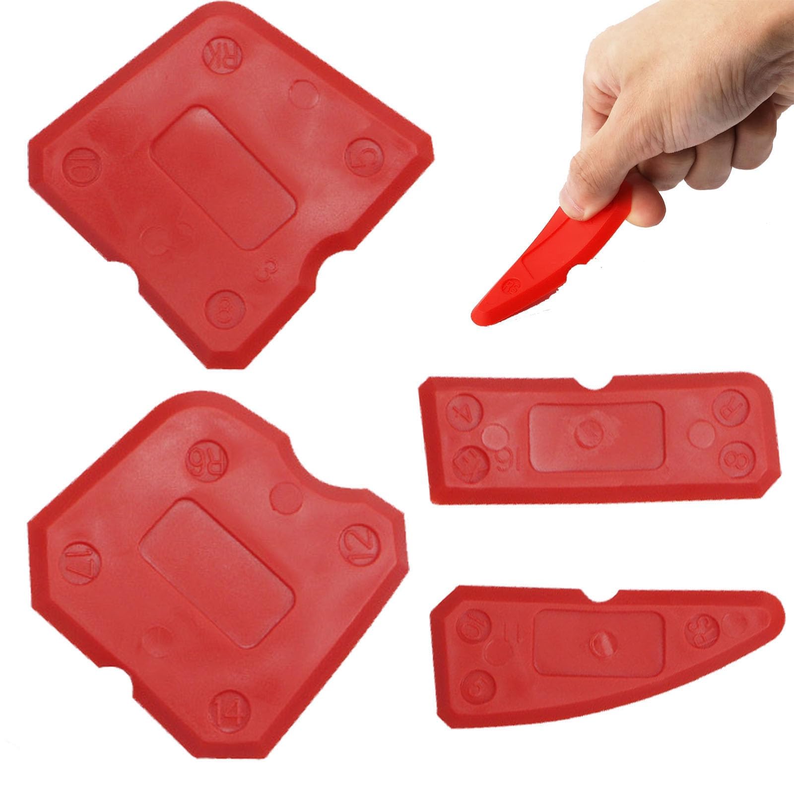 4Pcs Sealant Finishing Tool Red Caulking Tool Silicone Remover Tool ...