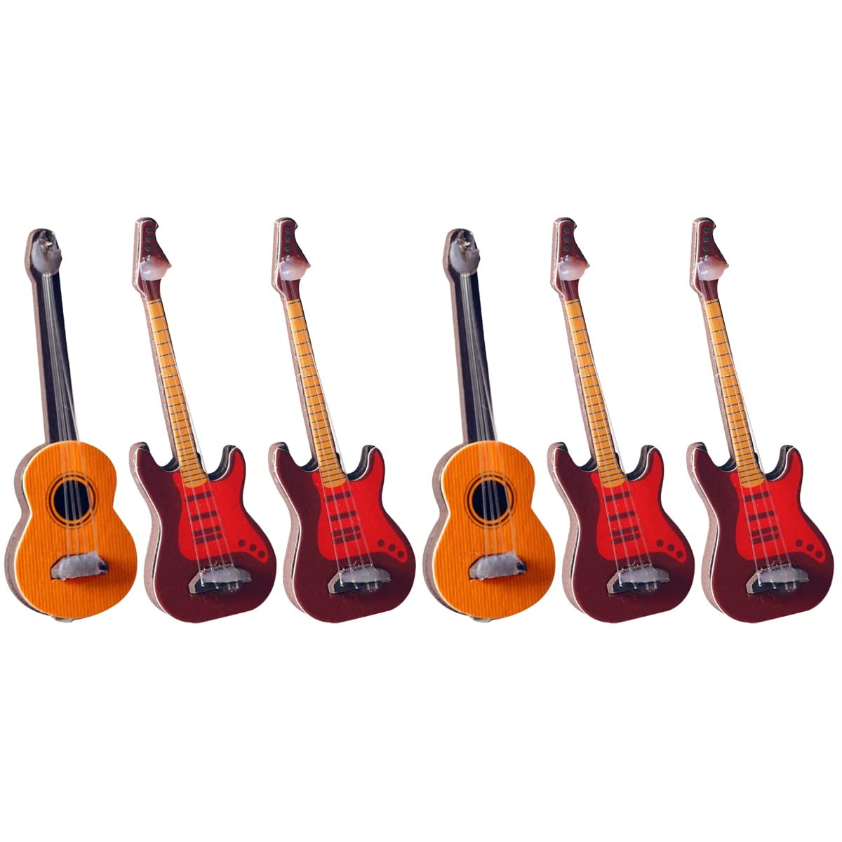 Dollhouse Miniature Bass Guitar Model 1: 12 Wooden Mini Musical ...