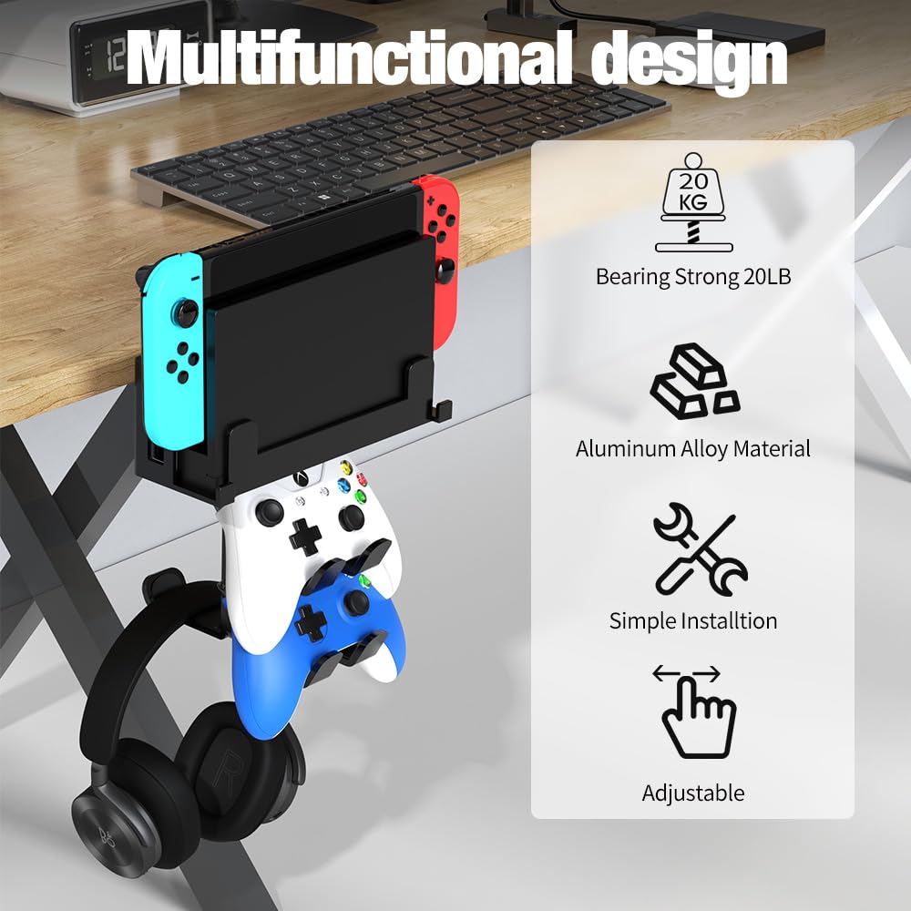 Snapklik.com : MILEGI 3-in-1Desk Controller Holder - Rotating Headphone ...