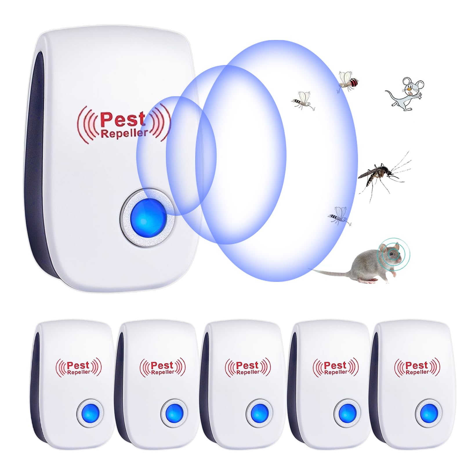 RUTIDA Ultrasonic Pest Repeller, 6 Pack Electronic Mouse Repellent Plug ...