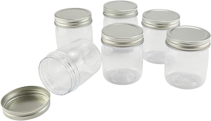Amazon.com: 8oz. Plastic Mason Jars : Home & Kitchen