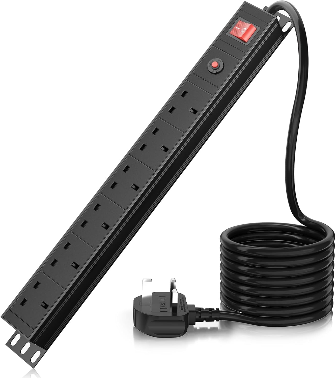 6 Way Extension Lead Surge Protection, Ohuo Rack Mount Power Strip 6 ...