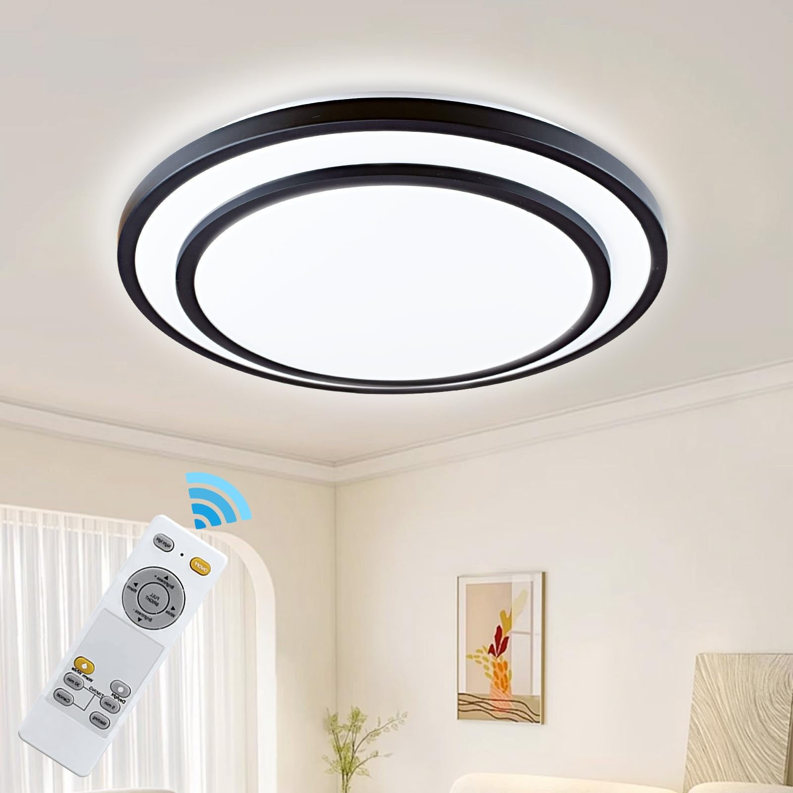DINGLILIGHTING 48W Flush Mount Dimmable Led Living Room Ceiling Light ...
