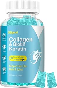 Amazon.com: Sijigood Vegan Biotin Gummies with Collagen, Keratin, Hyaluronic Acid, Vitamin for ...