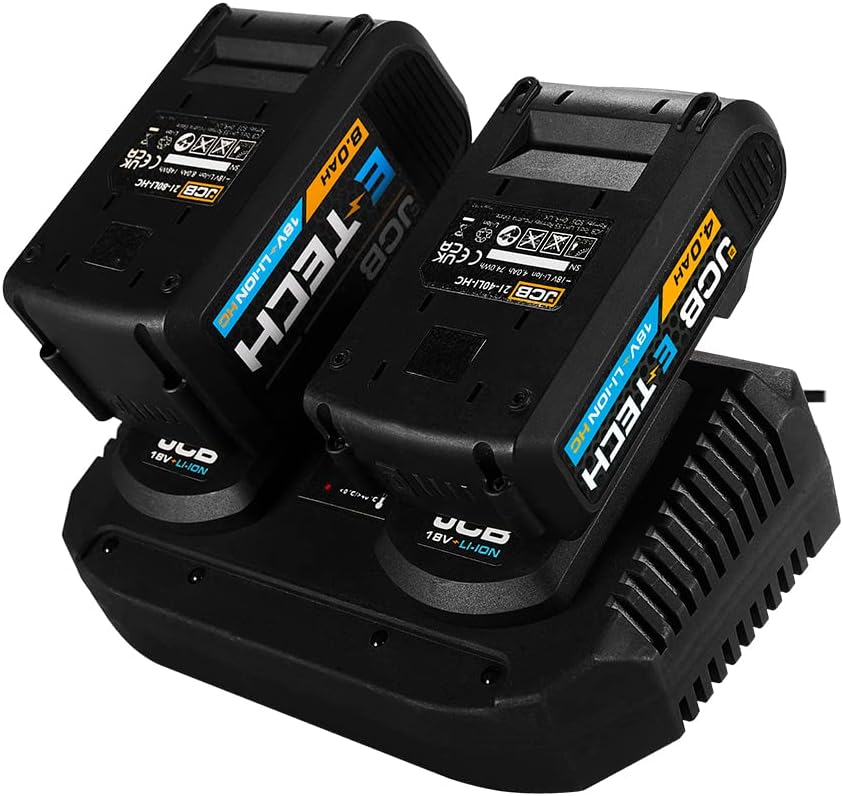 JCB 18V Dual Charger, Compatible with JCB Power Tools 18v Lithium-ion ...