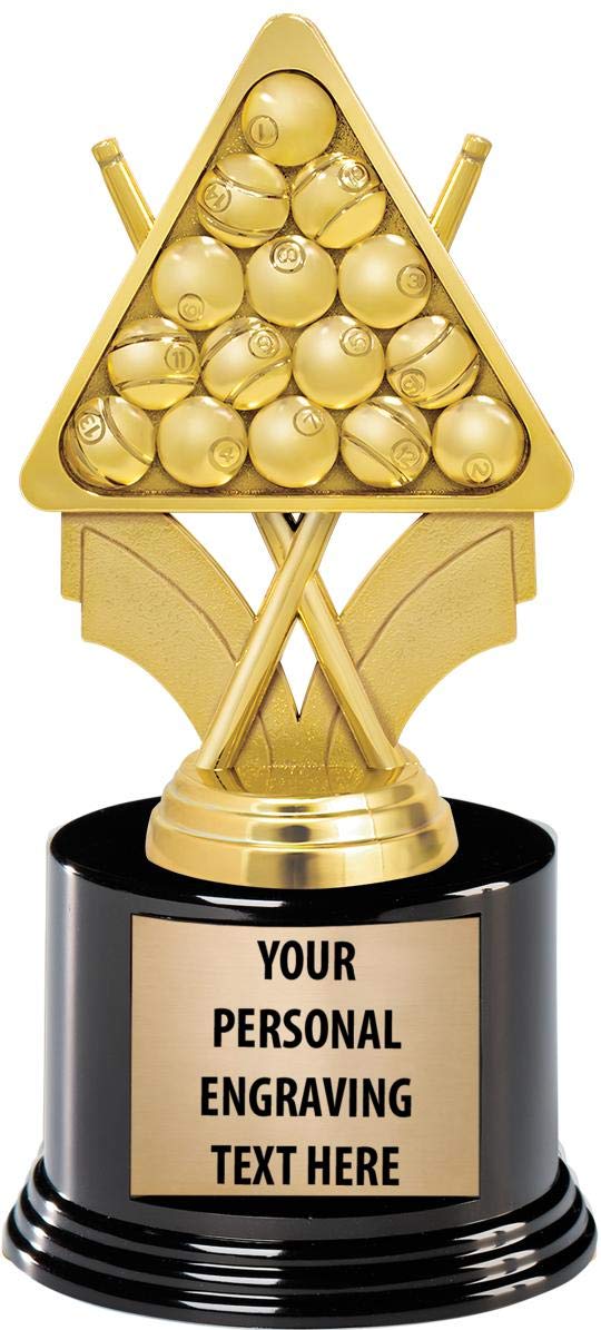 Amazon.com : Billiard Trophy, 7.25" Pool Billiards Trophy with 5 Lines ...