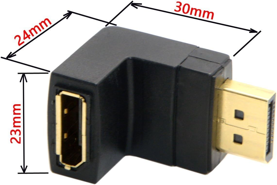 Amazon.com: Wonderful 90 Degree Down Angled DisplayPort Male to Female ...