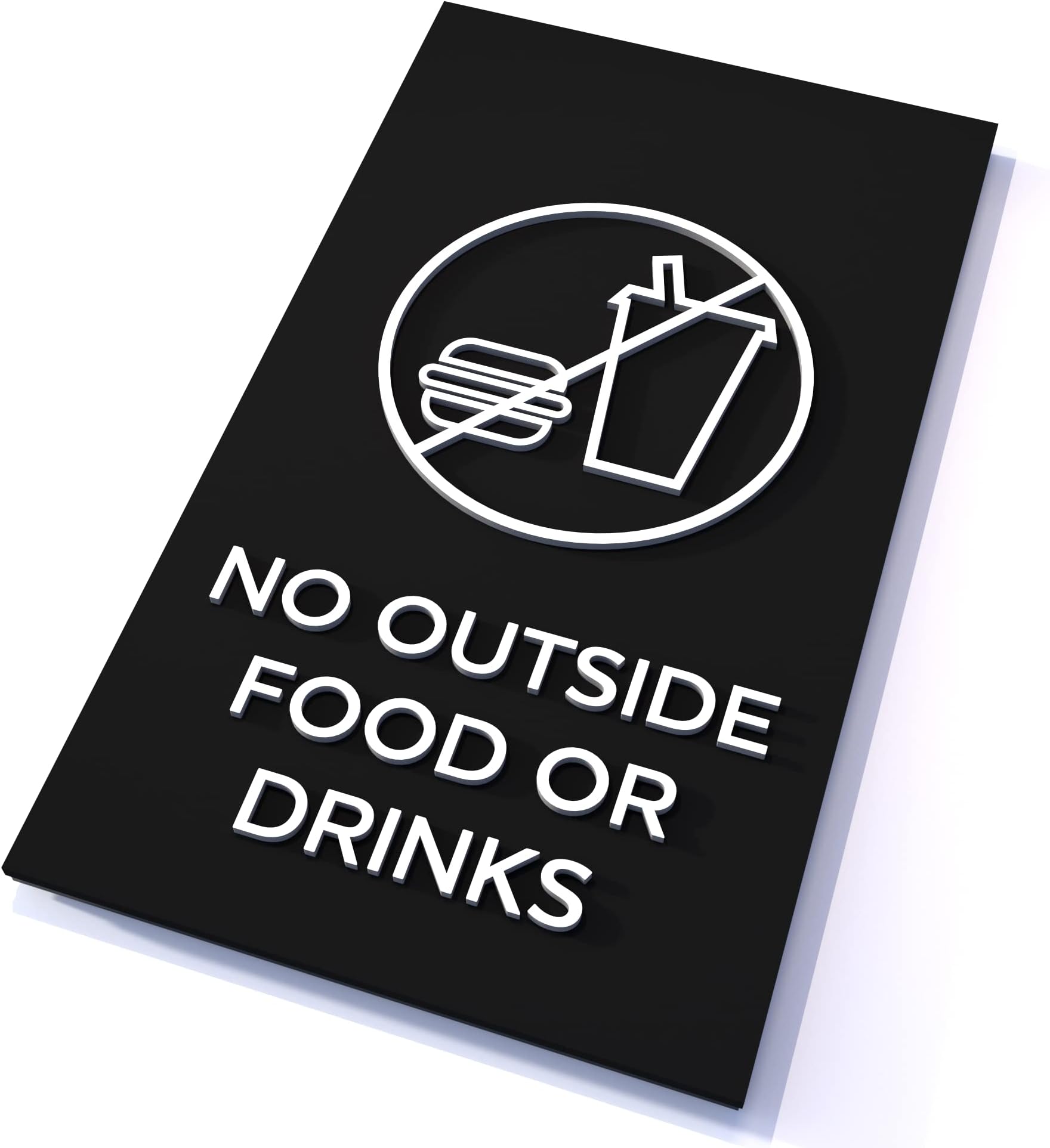 Amazon.com : NO Outside Food OR Drink Sign 6x8 Inch - Vinyl Window Door ...