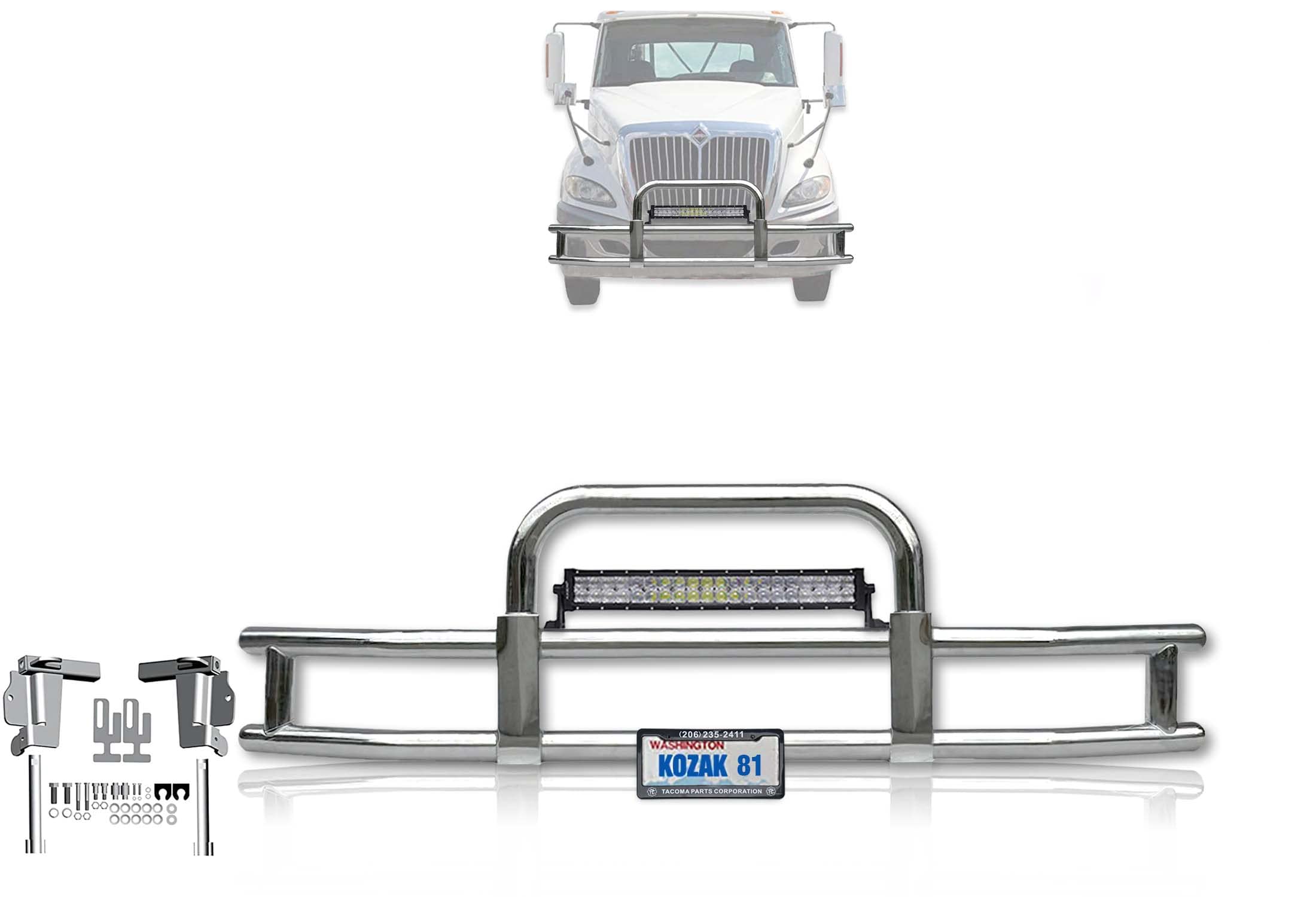 Amazon.com: KOZAK Front Bumper Grille Deer Brush Moose Guard with 22 ...