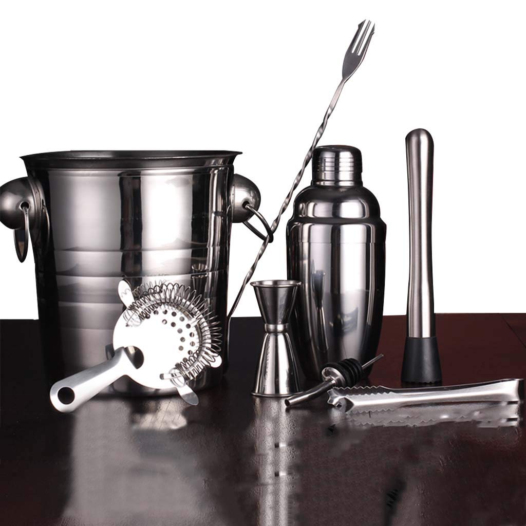 Buy Cocktail Shaker Bar Set With Accessories Layered Design Stainless ...