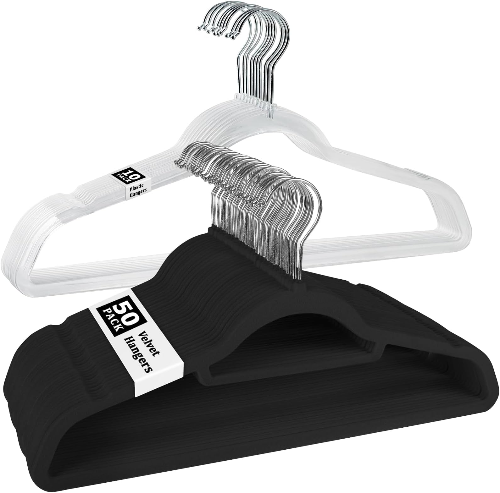 Amazon.com: InfiniPower 50 Pack Velvet Hangers, Heavy Duty Clothes ...