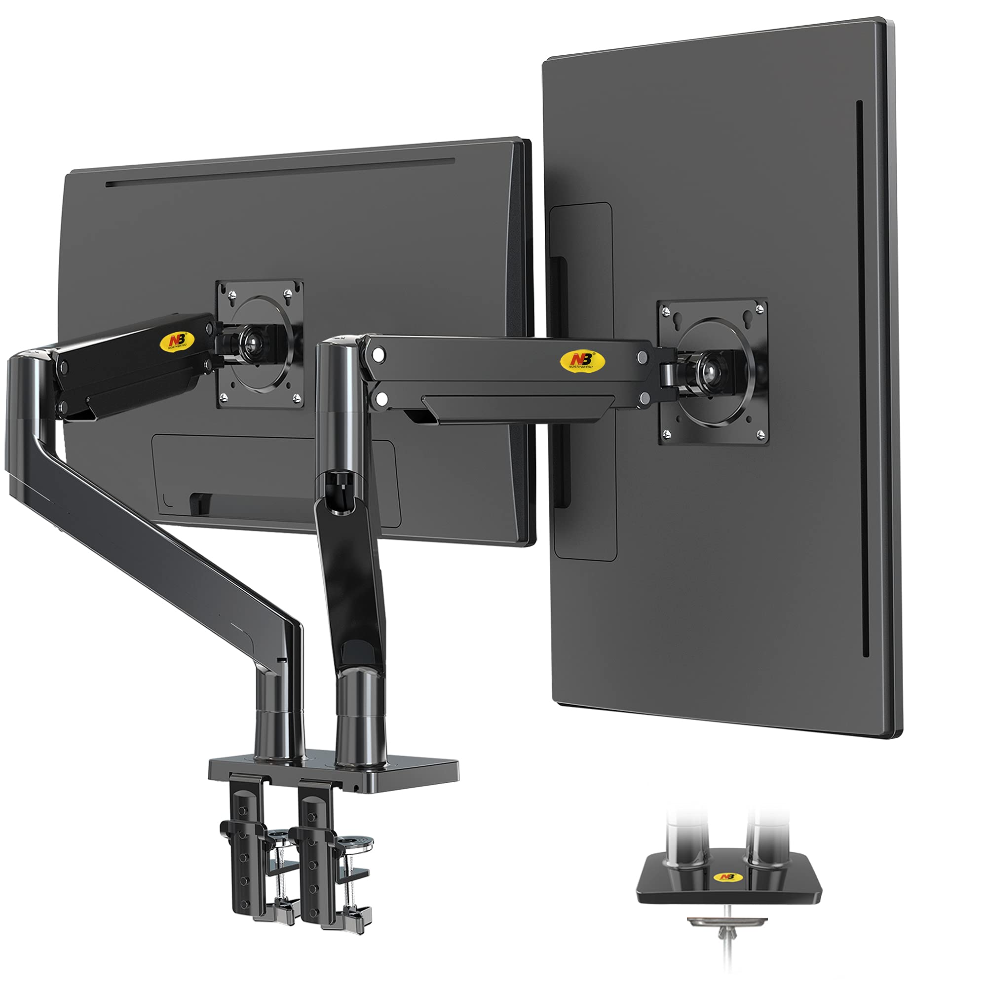 NB North Bayou Dual Monitor Arm Ultra Wide Full Motion Swivel Monitor ...