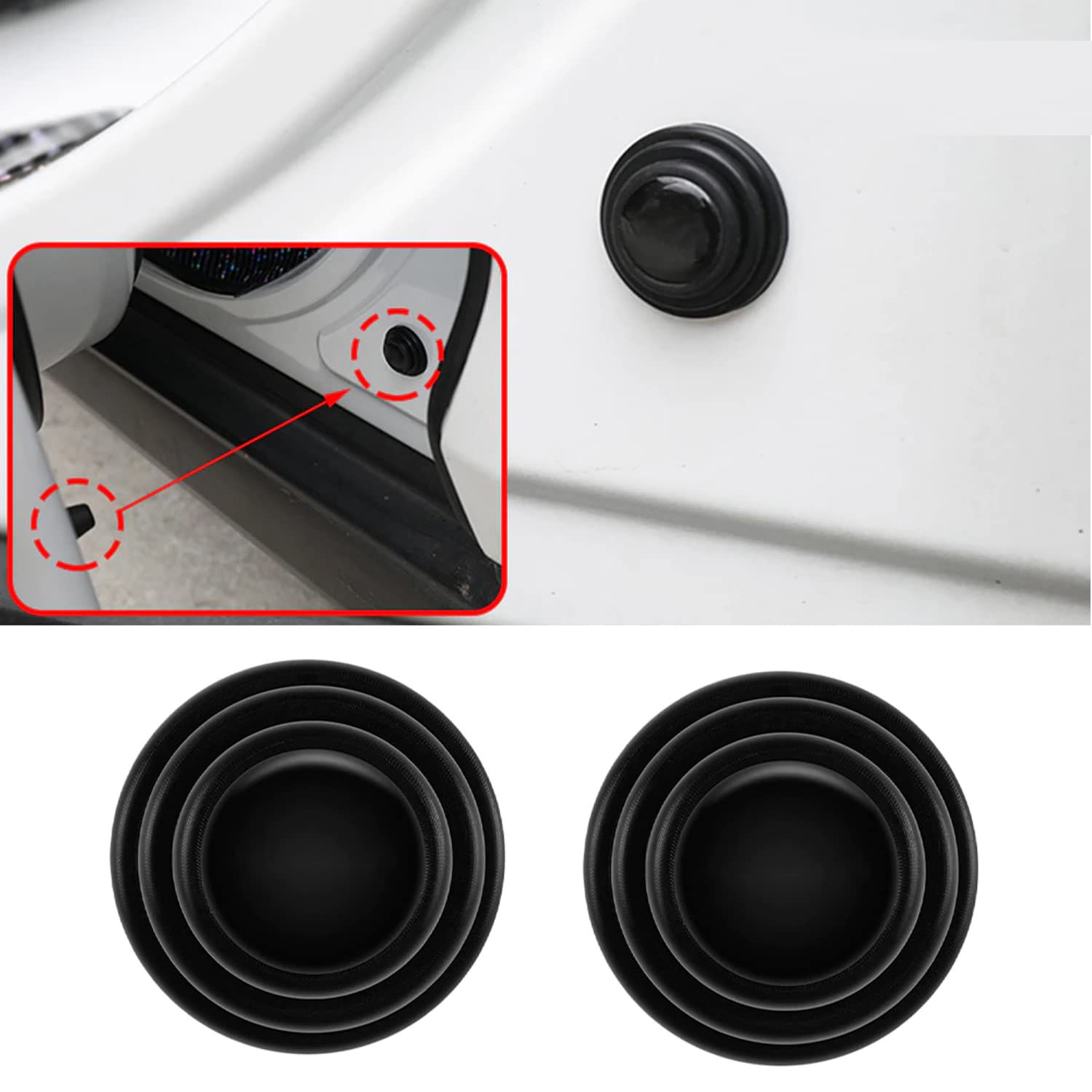 Kelenate® (Black- Plain) Universal Car Door Shock Absorber Car Door ...