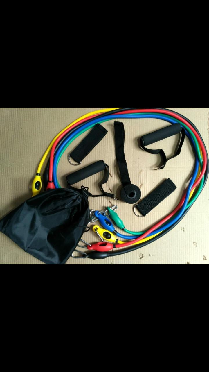 FEGSY 5 in 1 Exercise Resistance Toning Tube Set with Door Anchor, Foam ...