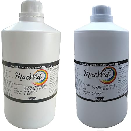 Macwid 1042 Antifreeze Black Ink (1 LTR.) with MACWID 1050 Batch Coding ...